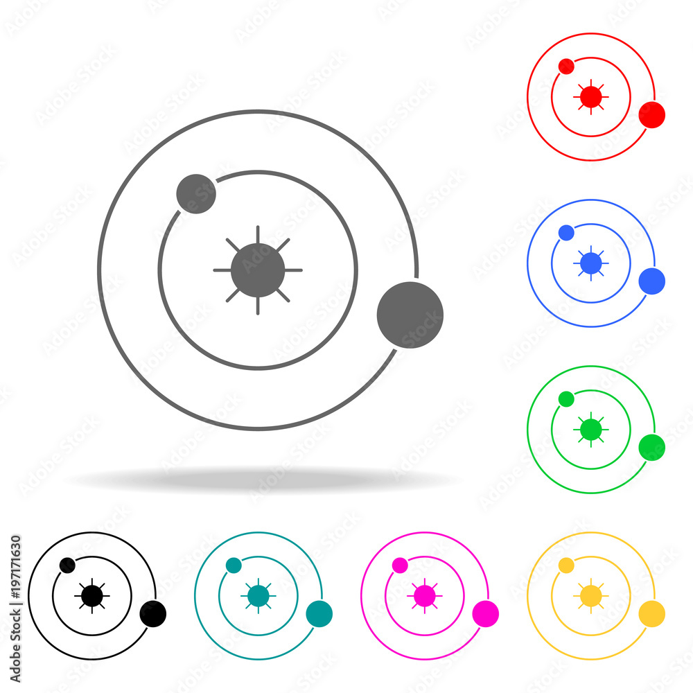 solar system icon. Elements of School and study multi colored icons ...