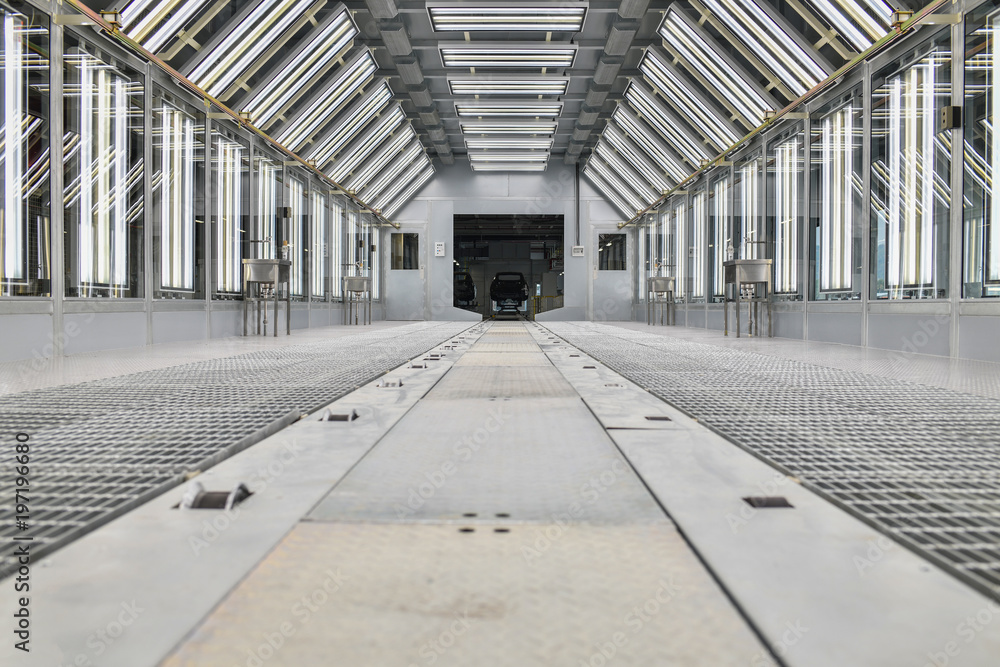 Paint booth repair station. High-quality painting of production line ...