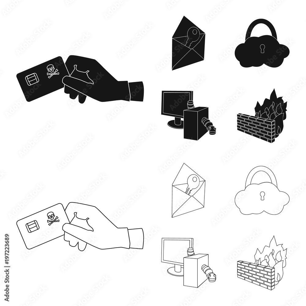 System, internet, connection, code .Hackers and hacking set collection icons in black,outline ...