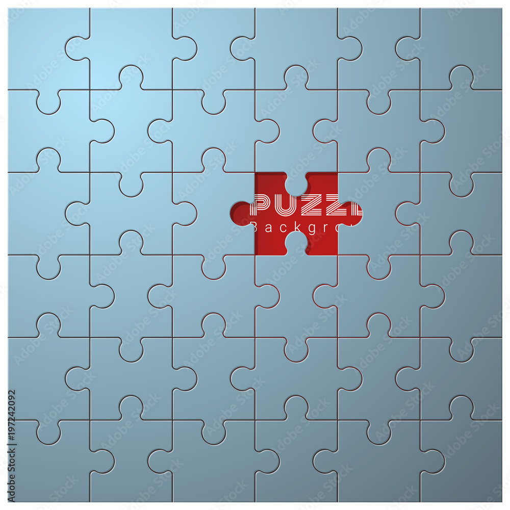 Abstract conceptual background with incomplete jigsaw puzzle , vector ...
