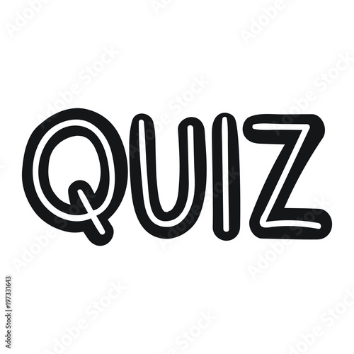 Quiz. Vector lettering illustration on white background. - Buy this ...