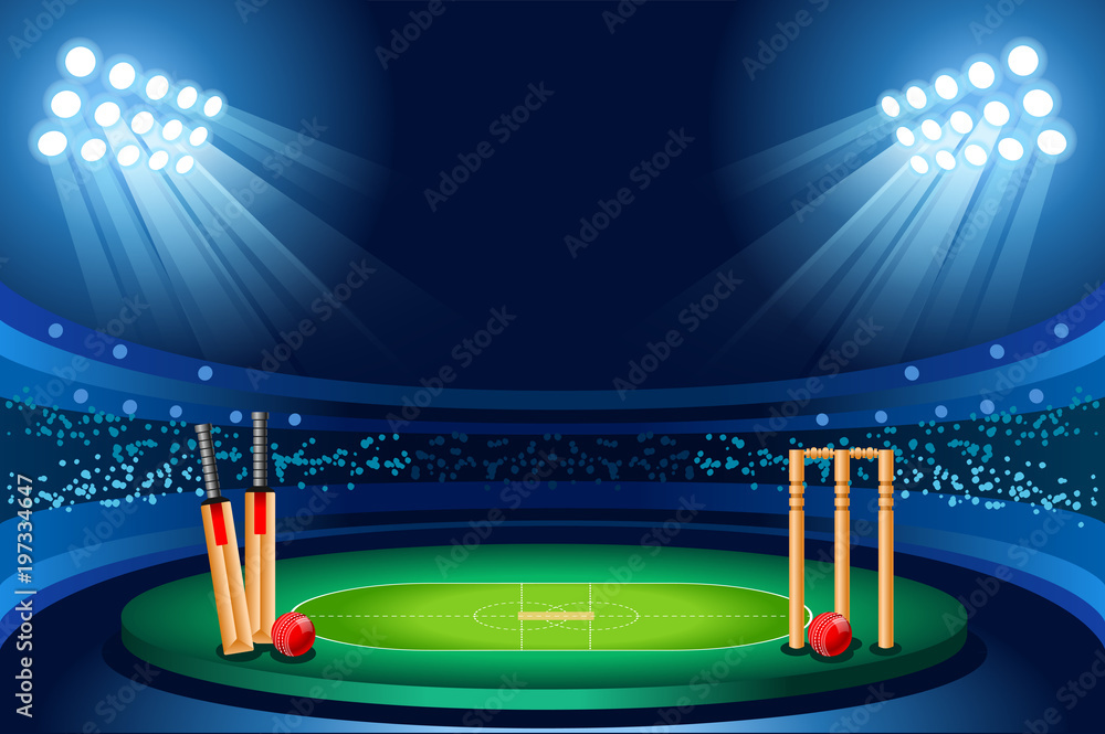 Cricket stadium vector background Stock Vector | Adobe Stock