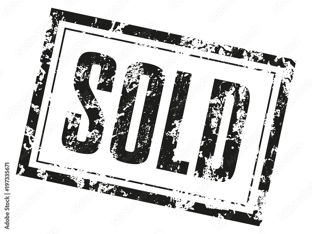 Print Sold. Black text with grunge texture. Vector element for you ...