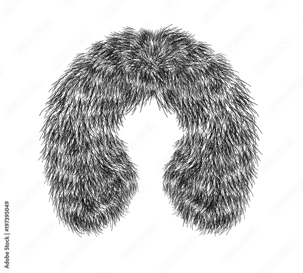 Fur for Hood fashion flat technical drawing template Stock Vector ...