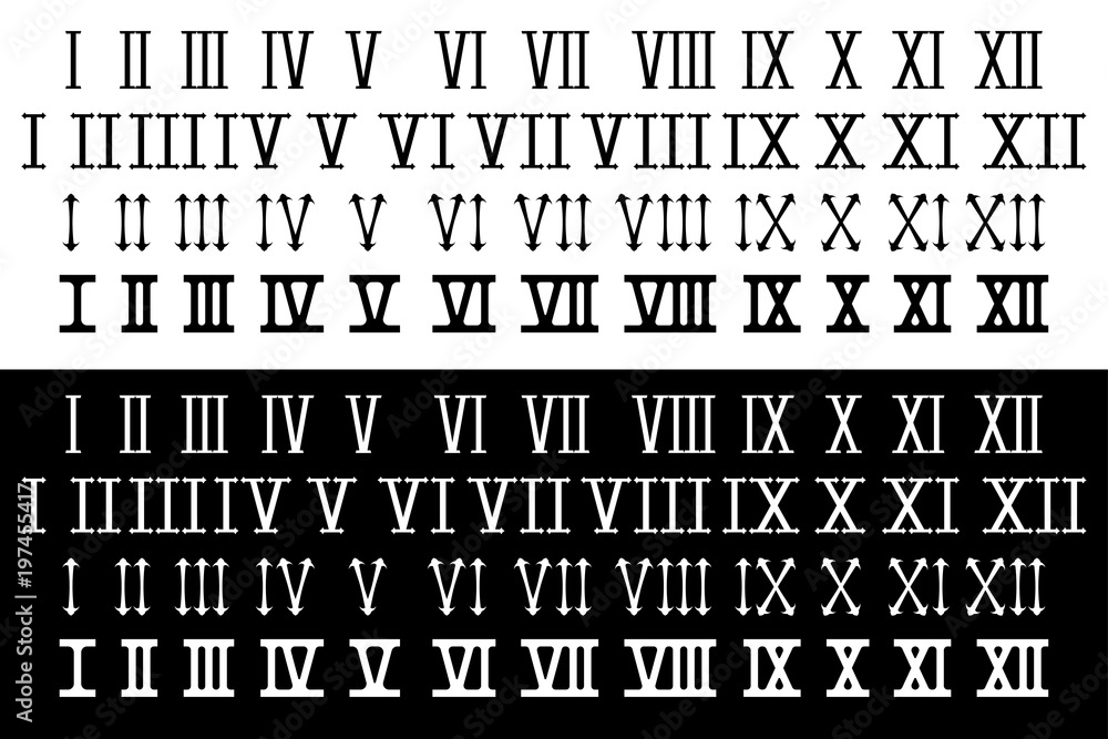 Roman numerals. Collection Stock Vector | Adobe Stock