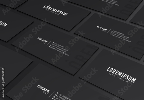 Grayscale Business Card Layout Stock Template | Adobe Stock