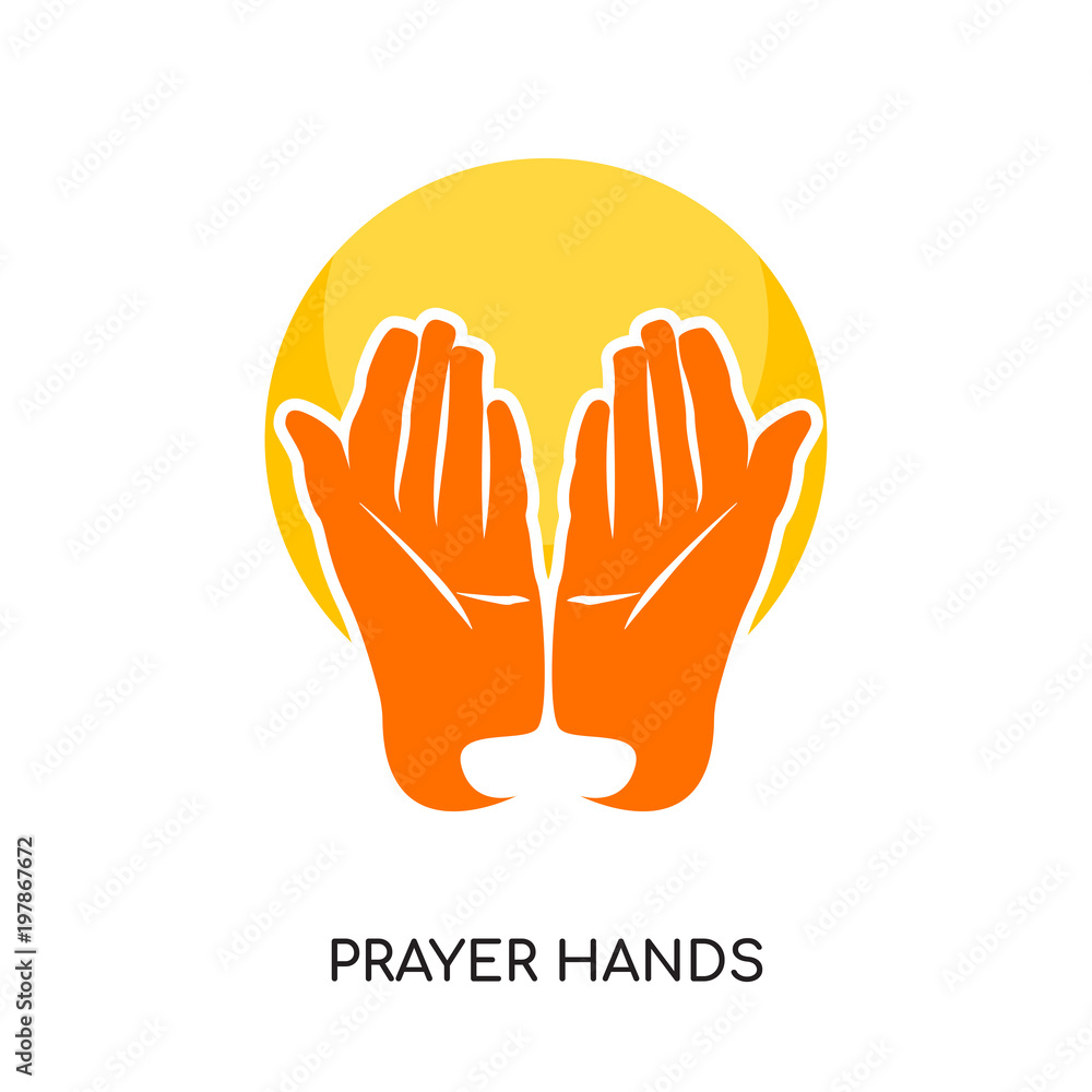 prayer hands logo isolated on white background for your web, mobile and ...