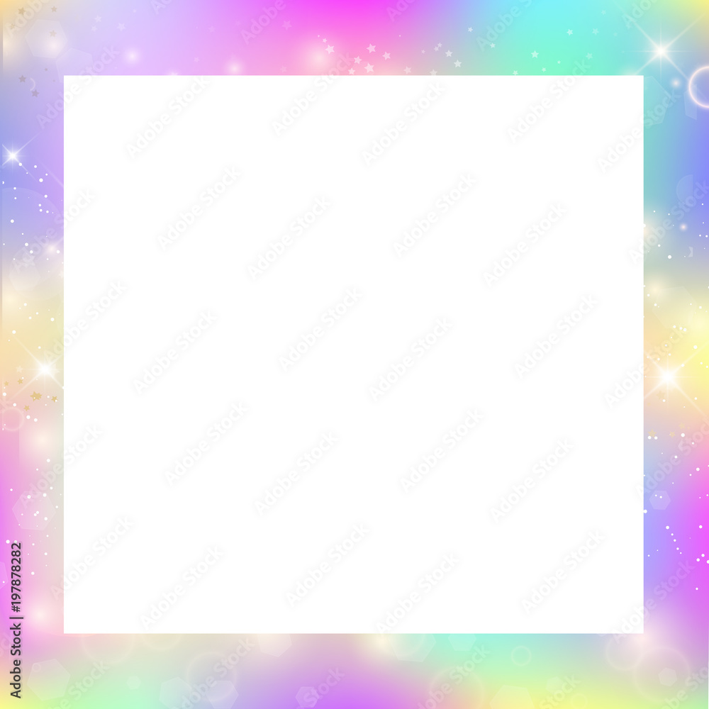 Magic border with rainbow mesh and space for text. Stock Vector | Adobe ...