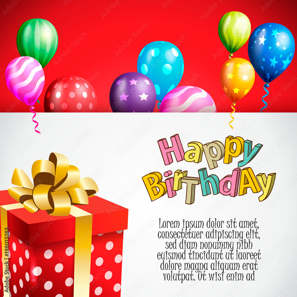 Birthday invitation card, birthday background Stock Vector | Adobe Stock