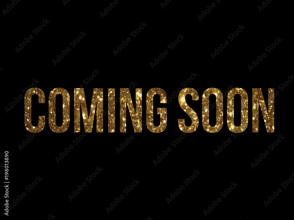 Golden glitter vector isolated word COMING SOON Stock Vector | Adobe Stock