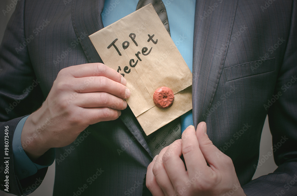 Top secret documents presentation concept. Top secret message in ...