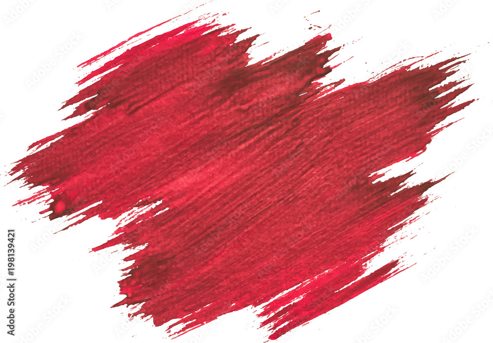 Red watercolor texture paint stain brush stroke Stock Vector | Adobe Stock