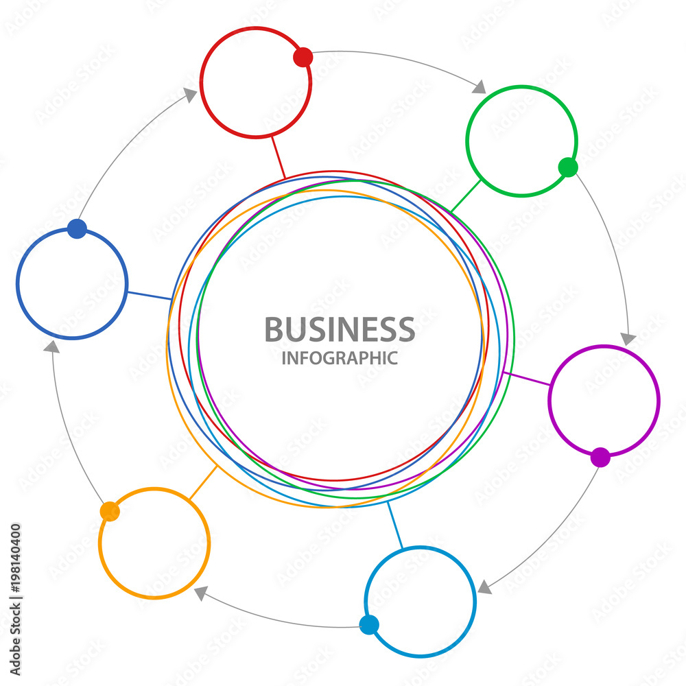 Abstract circle infographics report template with lines and icons ...