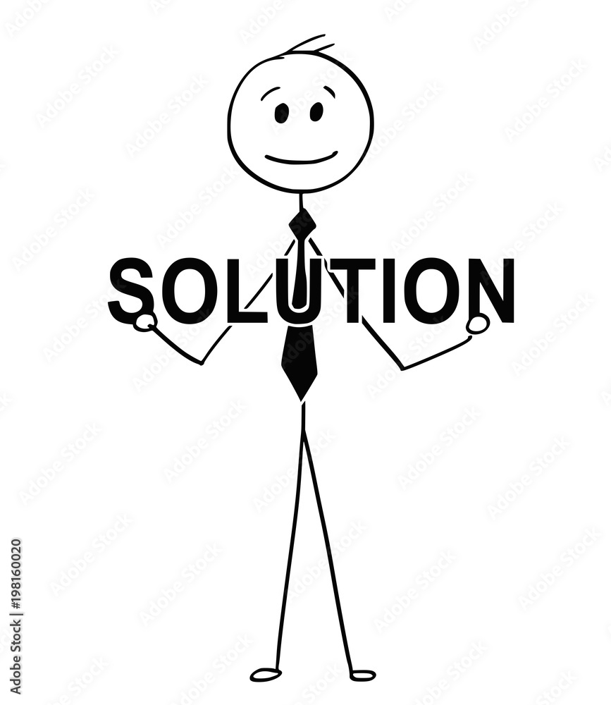 Cartoon stick man drawing conceptual illustration of businessman ...