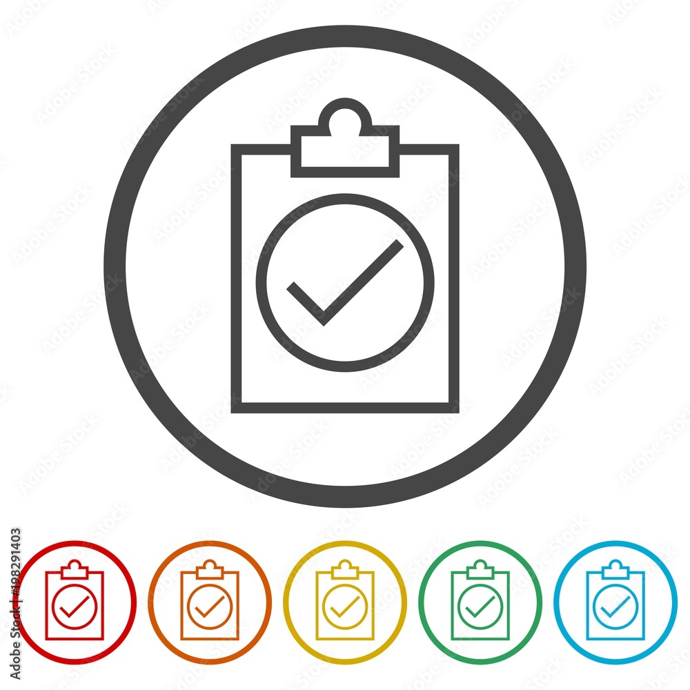 Checklist icon, checklist icon form approved, 6 Colors Included Stock ...