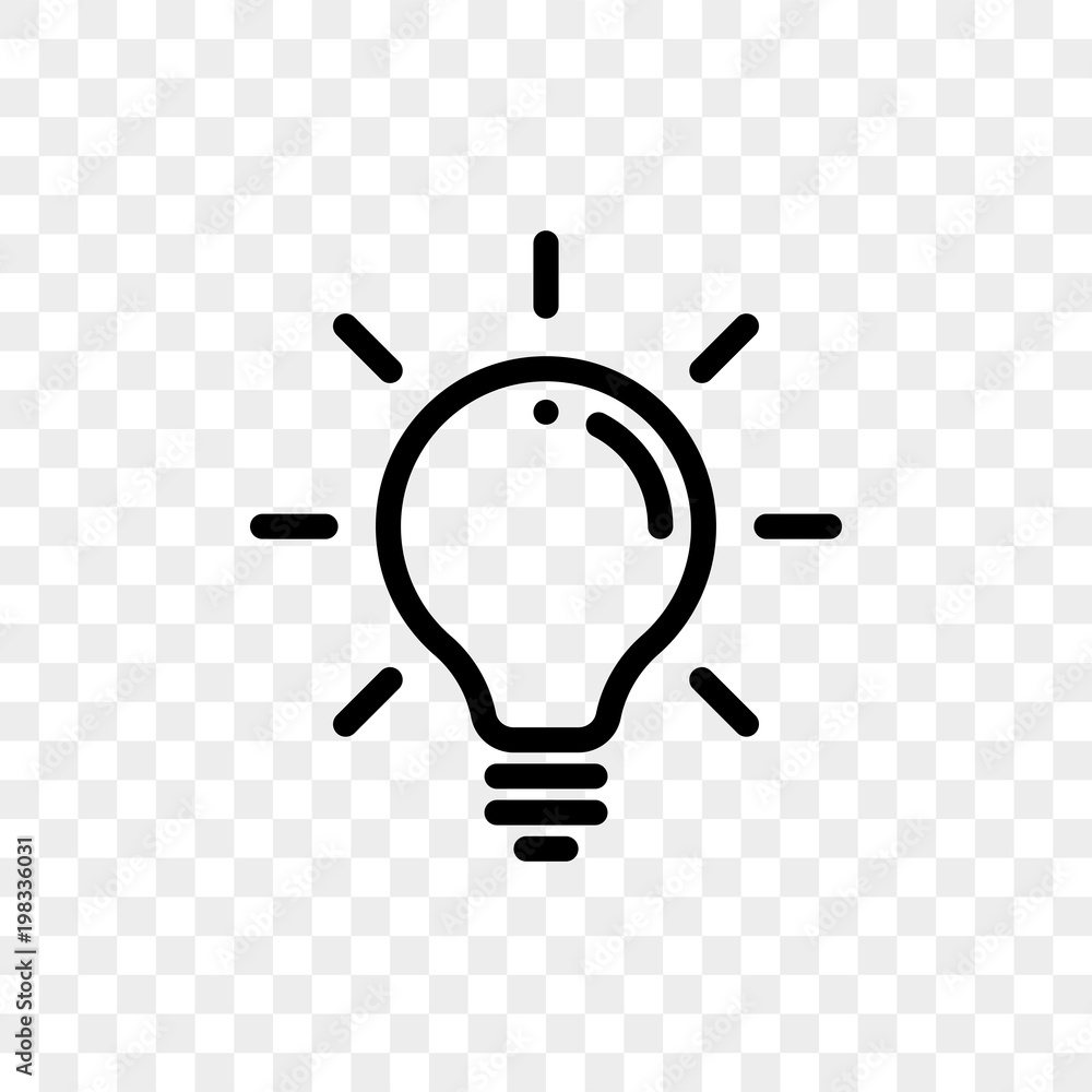 Lamp light bulb icon on transparent background. Vector lightbulb lamp ...