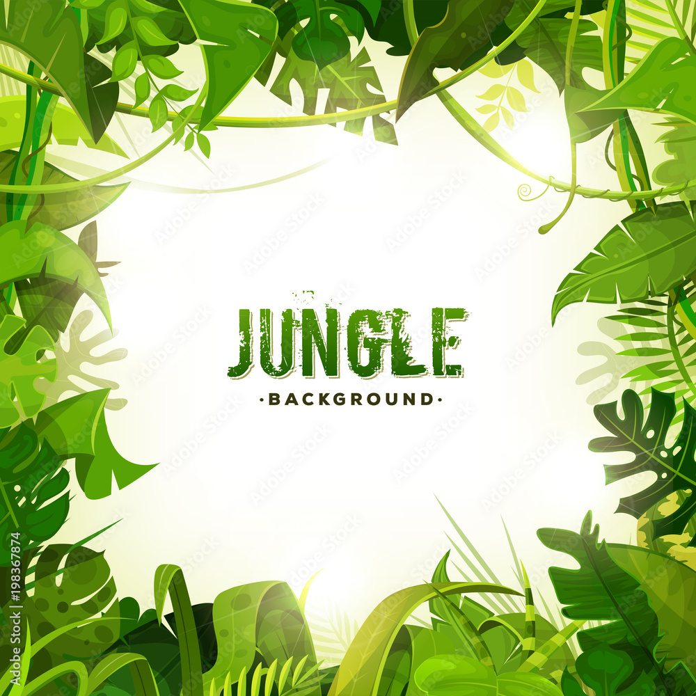 Jungle Tropical Decoration Background Stock Vector | Adobe Stock