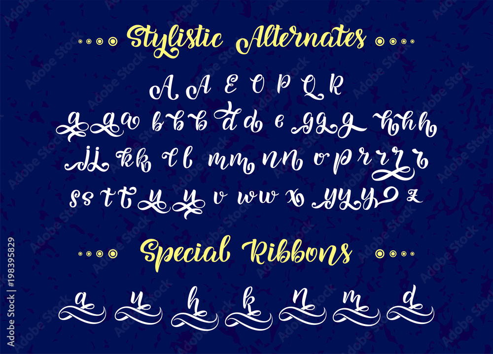 Hand drawn typeface. Brush painted letters. Handwritten script alphabet ...