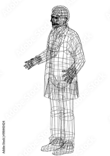 Human 3D blueprint - isolated Stock Illustration | Adobe Stock