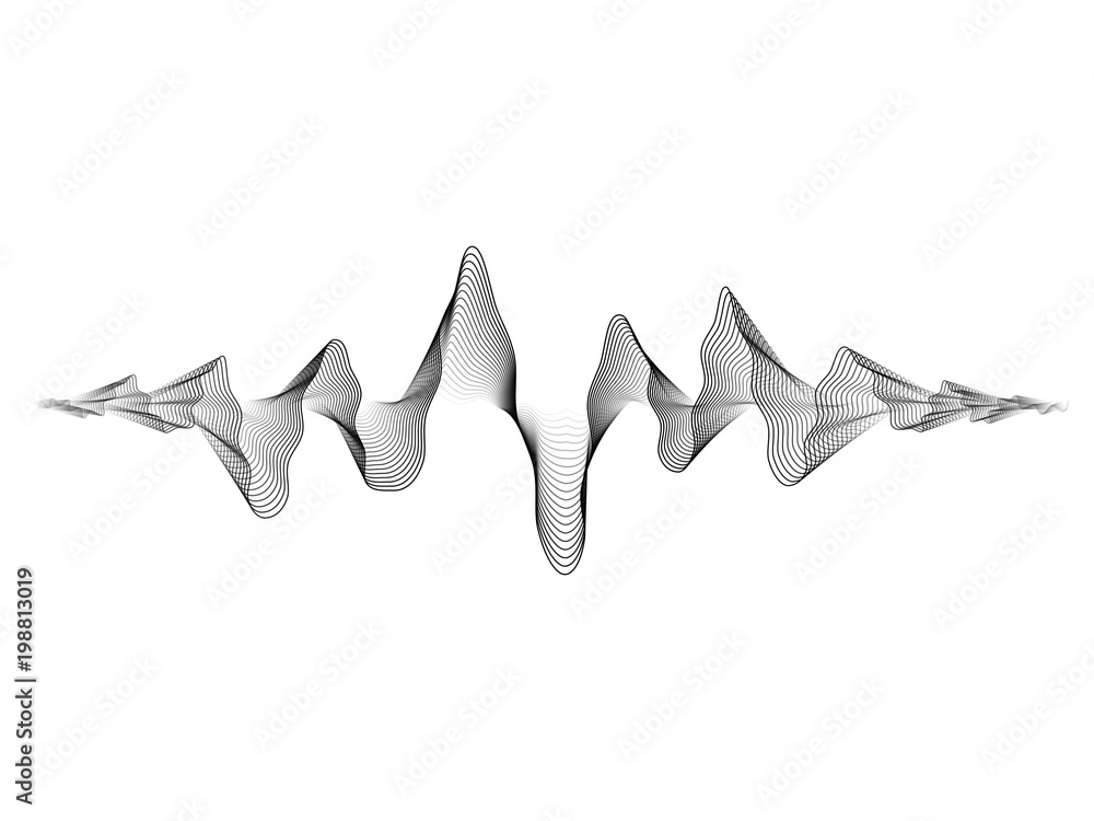 Vector sound wave lines dynamic flowing isolated on white background ...