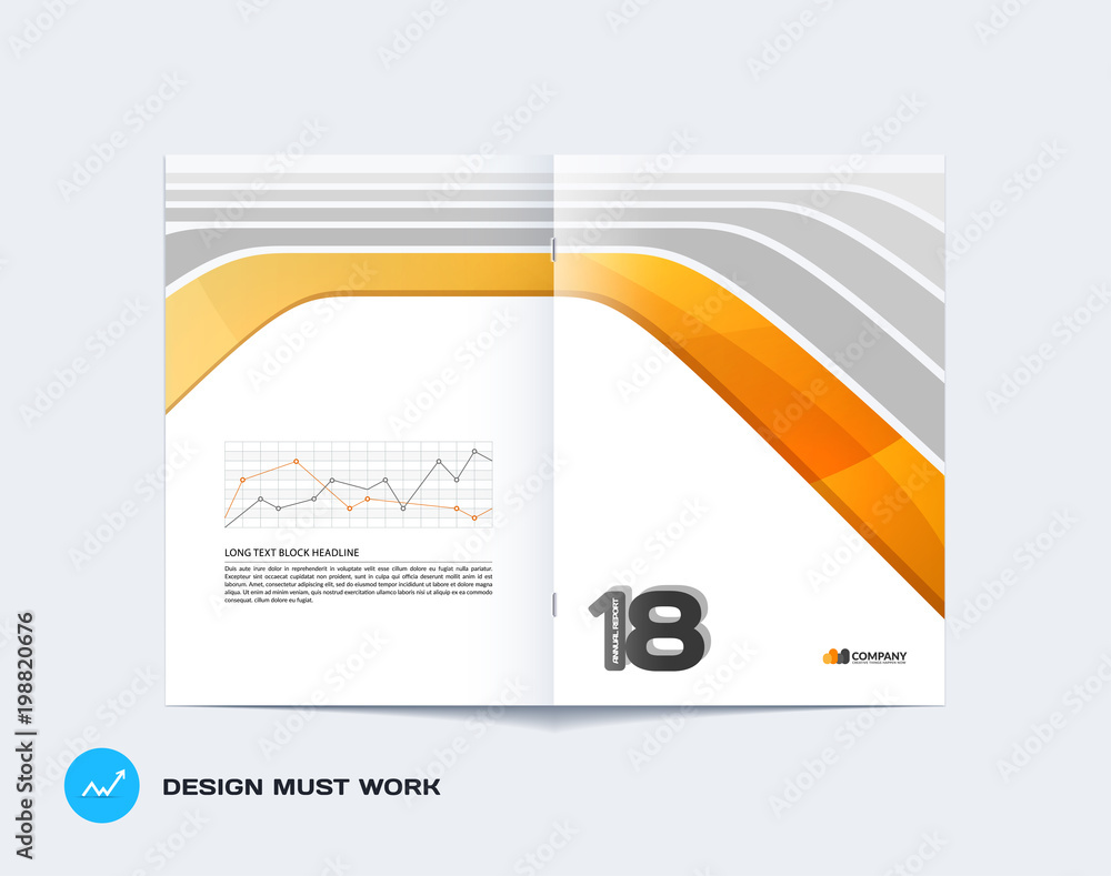 Abstract yellow grey brochure design, modern catalog, centerfold cover ...