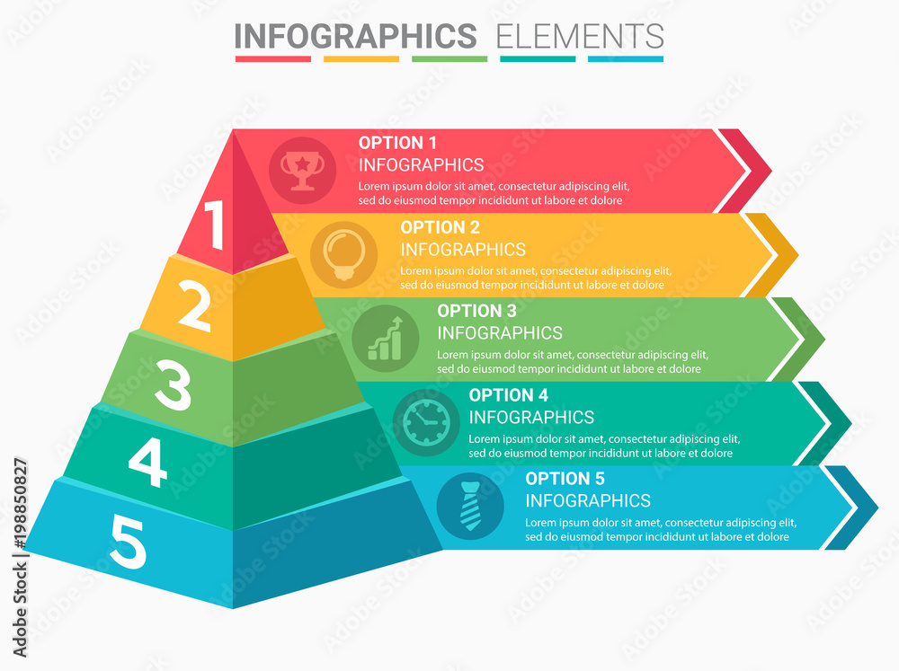 INFOGRAPHICS element abstract modern design the numbers top five ...