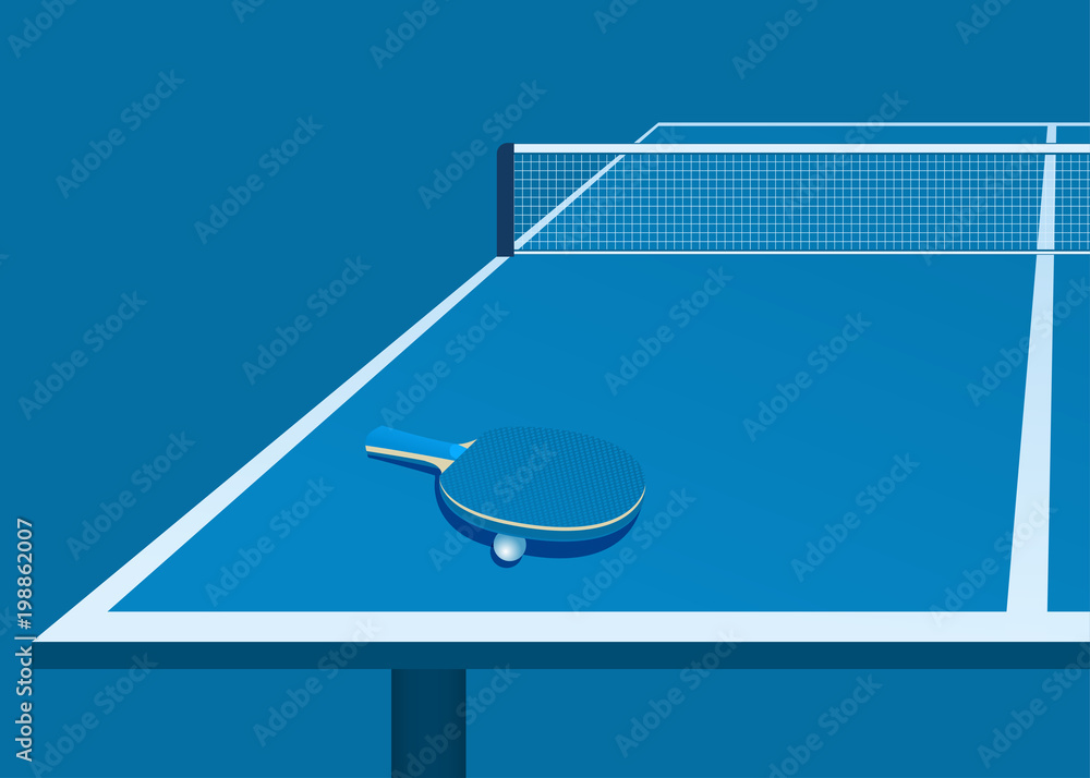 Template for poster, card or ticket. Racket for table tennis and ball ...