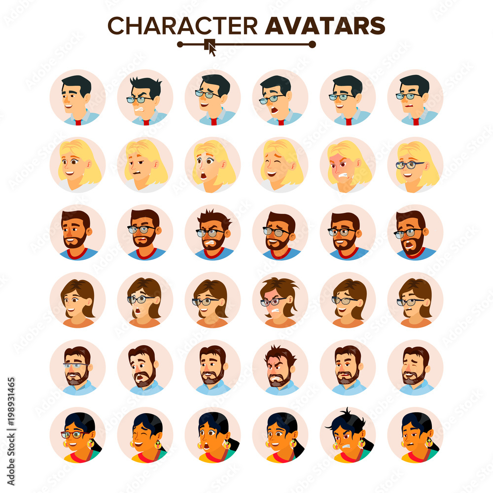 Business People Avatars Set Vector. Man, Woman. Face, Emotions. Default ...