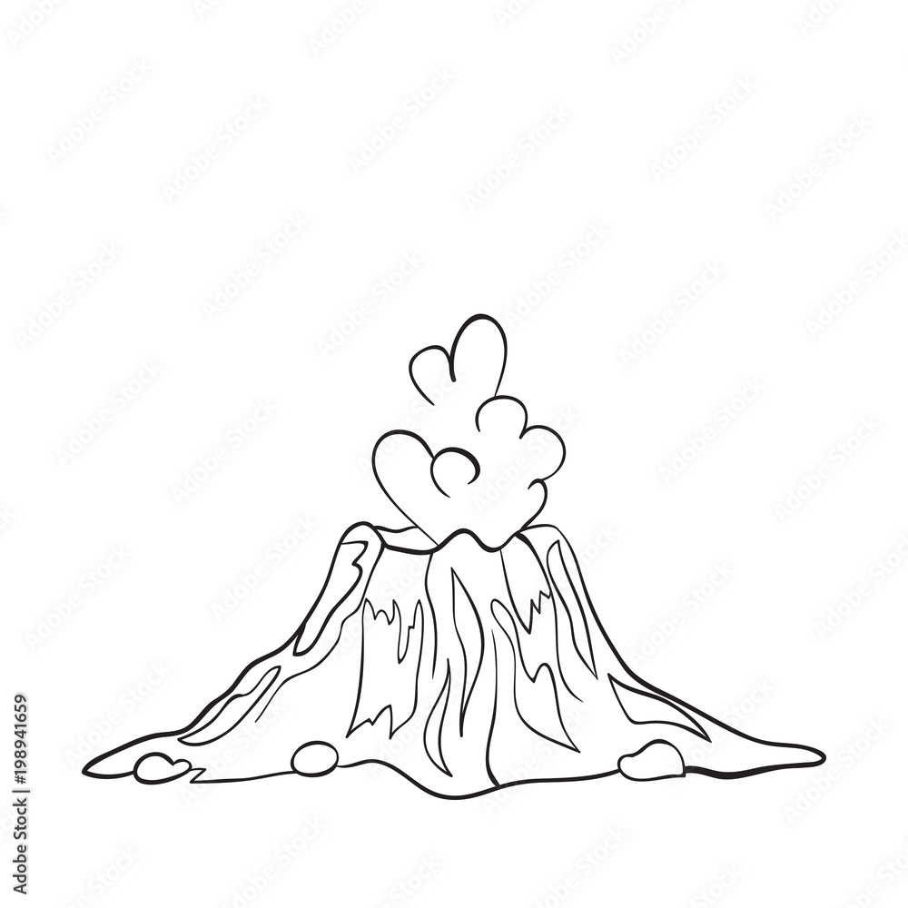 Vector sketch illustration of an object of nature. Outline hand drawing ...