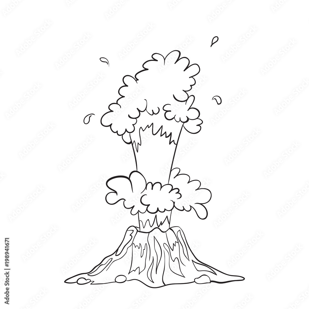 Vector sketch illustration of an object of nature. Outline hand drawing ...
