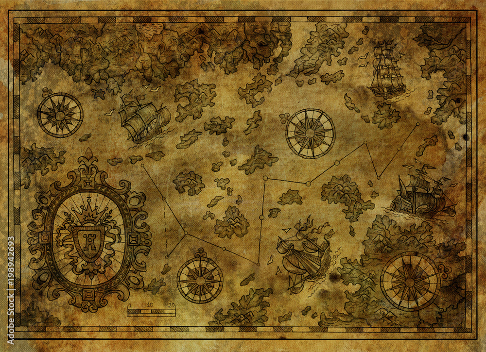 Nautical Pirate Map