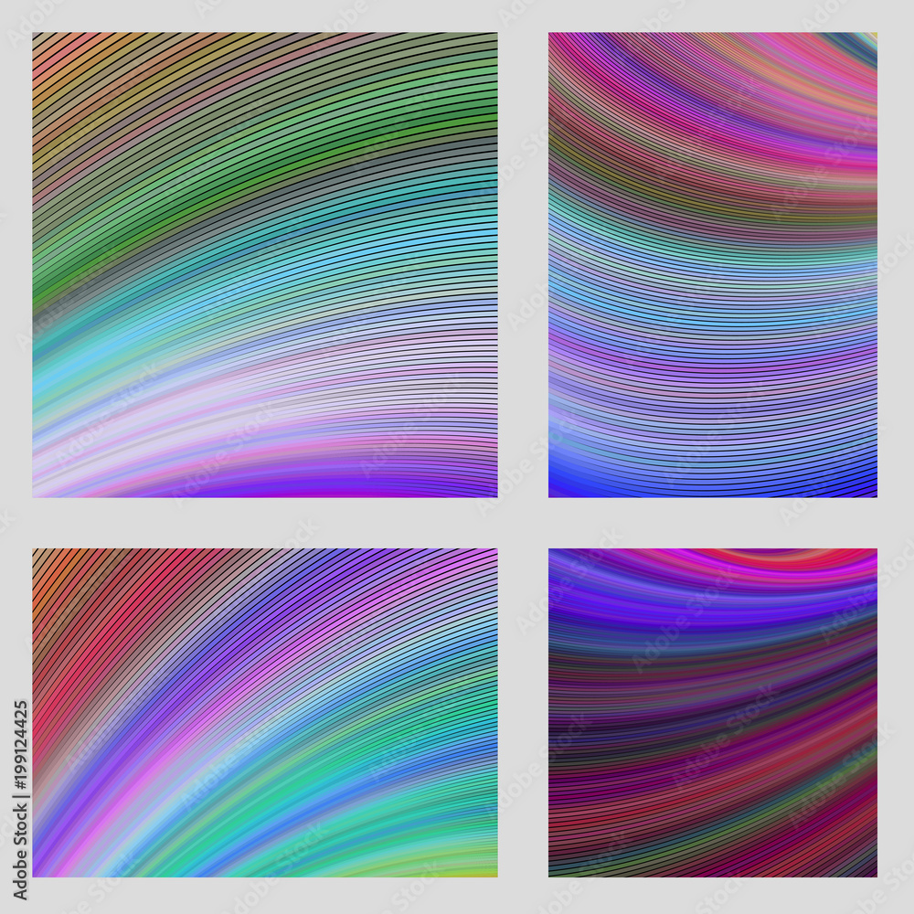 Colorful abstract curved digital art page background set Stock Vector ...