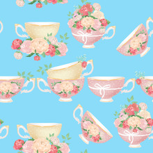 Floral Teacup Pattern Free Stock Photo - Public Domain Pictures