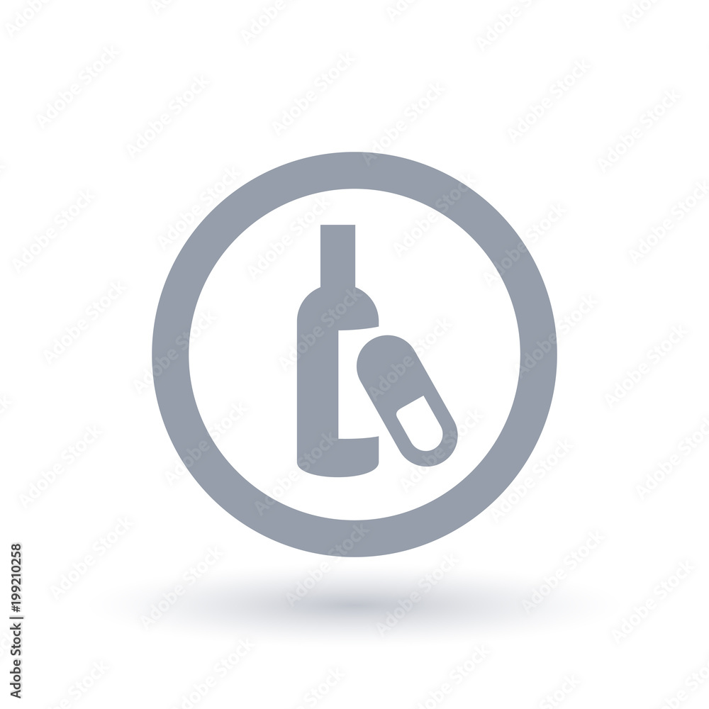 Vector de Stock Alcohol and prescription drug addiction icon ...