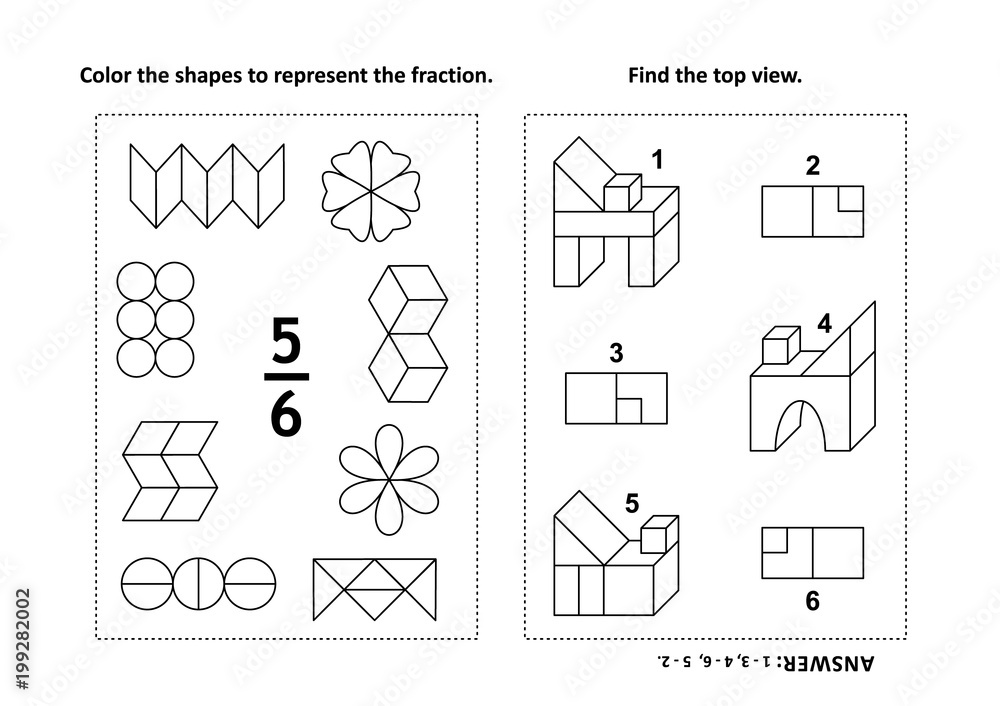 Two visual math puzzles and coloring pages. Color the shapes to ...