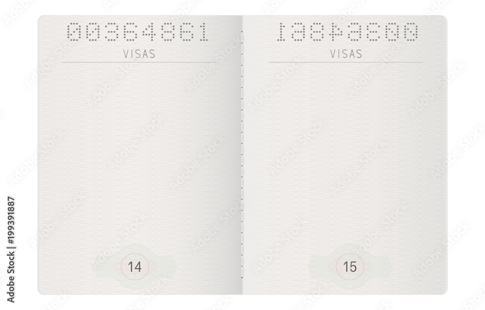 Passport pages. Blank paper pages Stock Vector | Adobe Stock