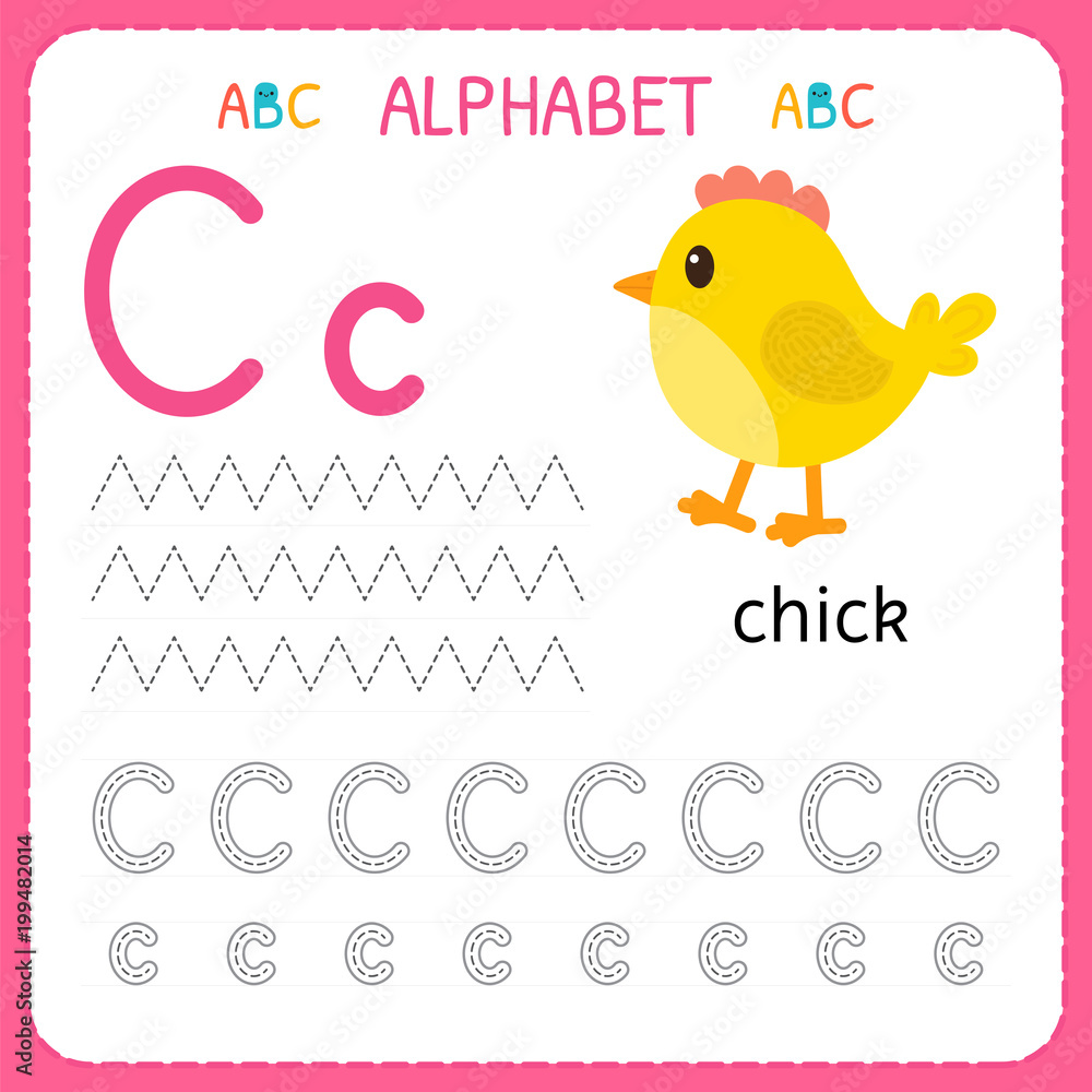 Alphabet tracing worksheet for preschool and kindergarten. Writing ...
