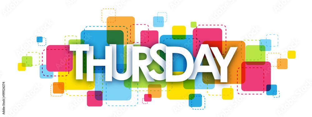 THURSDAY colourful letter icon Stock Vector | Adobe Stock