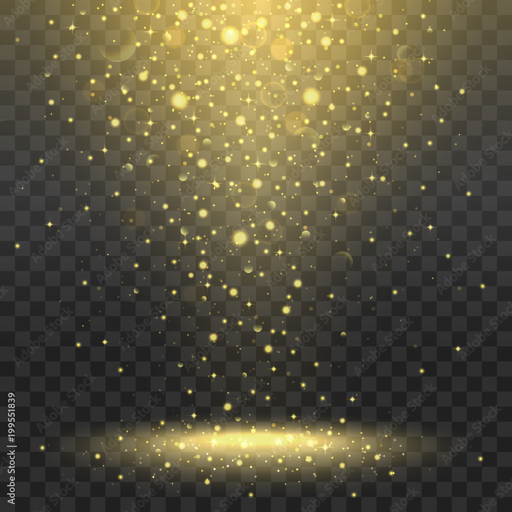 Gold spotlights on transparent background Stock Vector | Adobe Stock