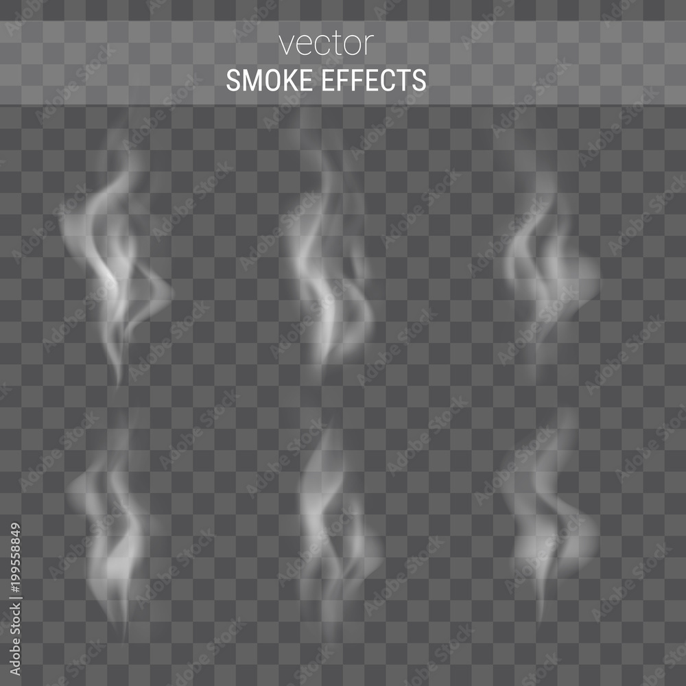Vector collection of realistic smoke effects Stock Vector | Adobe Stock