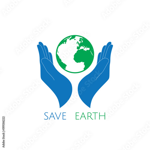 Save the earth icon logo graphic design Stock Vector | Adobe Stock