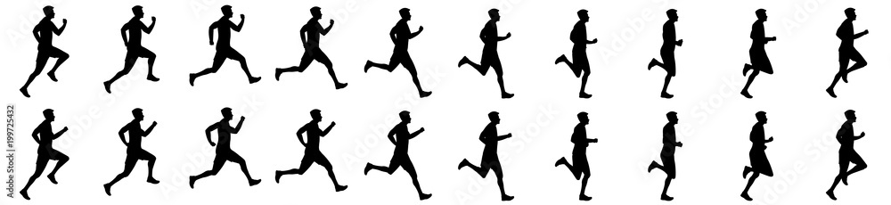 Man Run Cycle Animation Sprite Sheet, Jogging, Running, Stock Vector ...