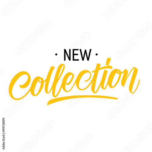 New collection poster template. Calligraphic inscription can be used ...