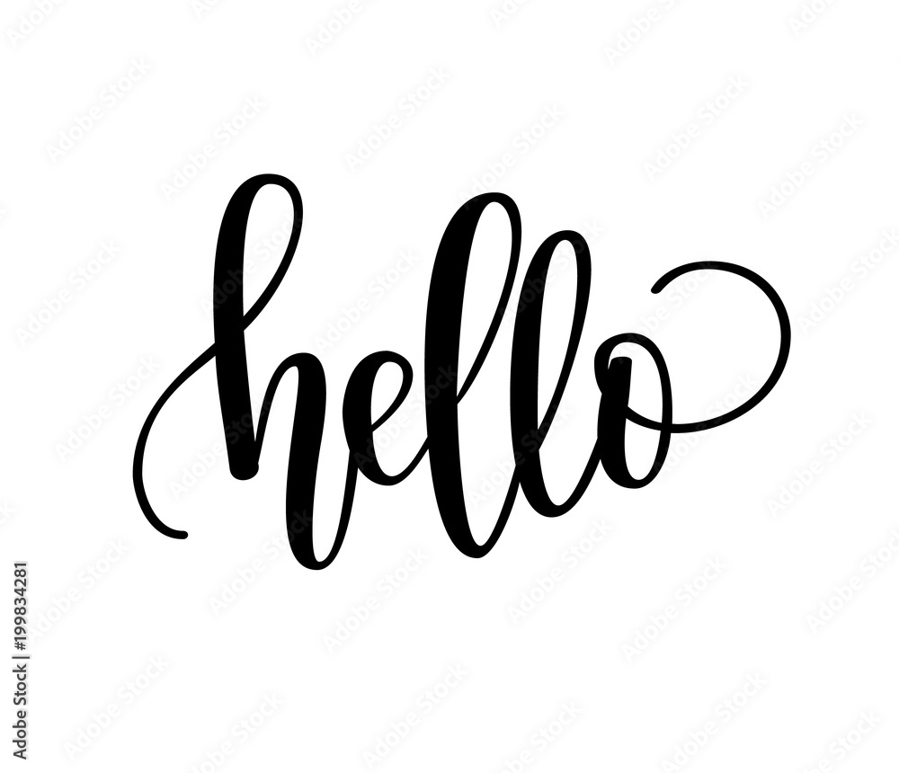 Hello lettering design Stock Vector | Adobe Stock
