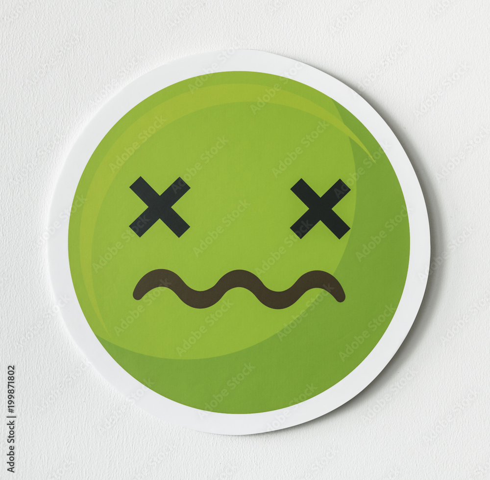Sick face emoticon emoji symbol Stock Photo | Adobe Stock