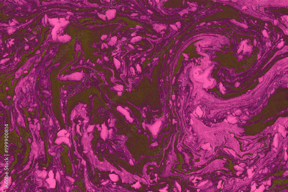 Suminagashi marble texture hand painted with pink ink. Digital paper ...
