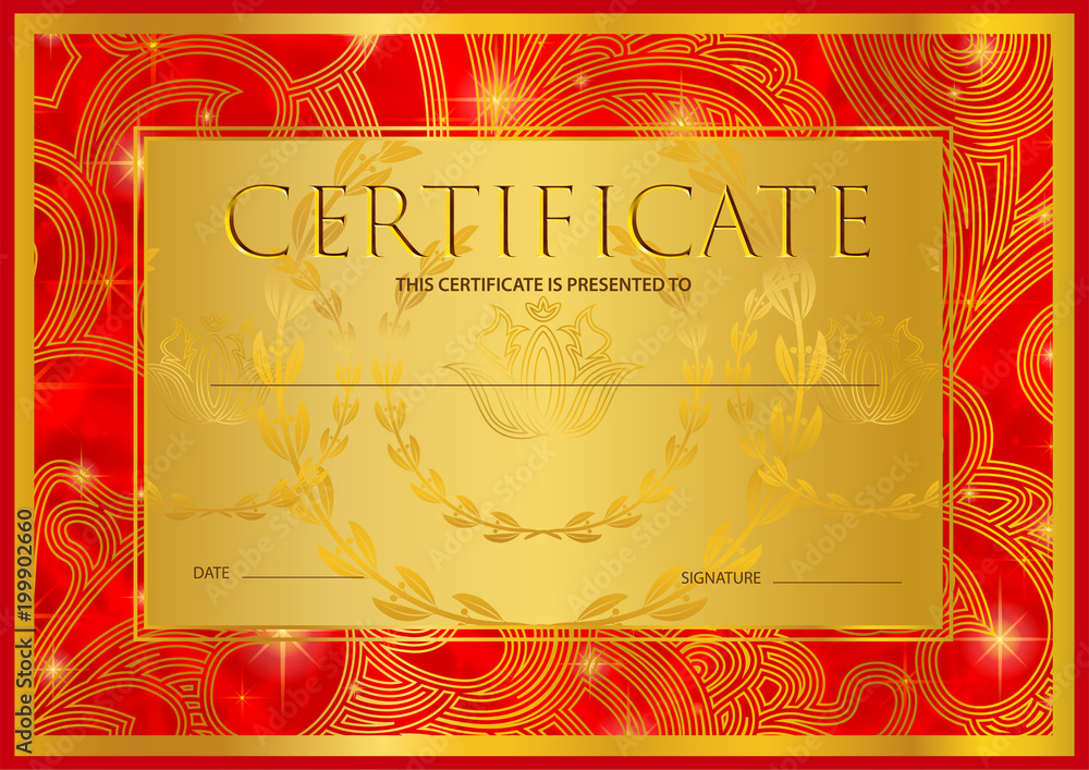 Certificate, Diploma of completion template (abstract design template ...