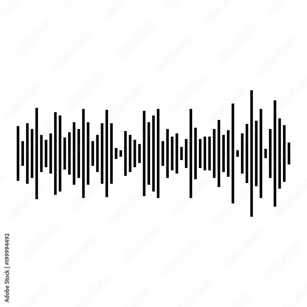 Sound waves. Audio waves. Display. Monochrome Stock Vector | Adobe Stock