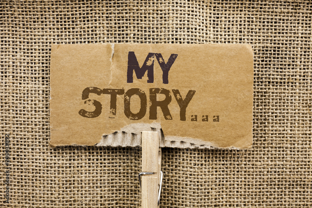 Writing note showing My Story.... Business photo showcasing Biography ...