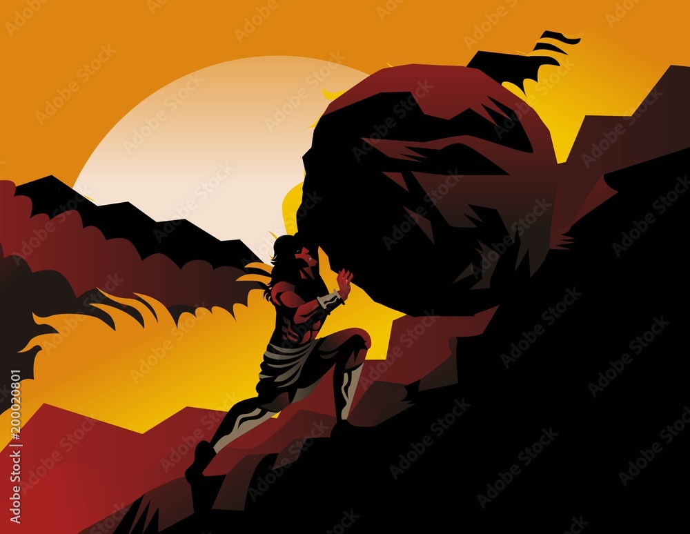 sisyphus greek myth Stock Vector | Adobe Stock